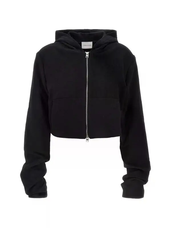7 For All Mankind Cropped Hoodie - Black
