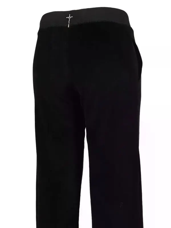 604SERVICE Velvet Cross-charm Track Pants