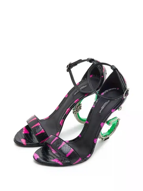 Dolce & Gabbana Snakeskin-effect Baroque Dg Heel Sandals