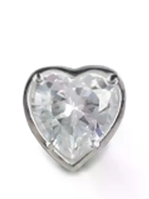 JUN/NAKAYAMA Love Heart-shape Single Earring - Silver