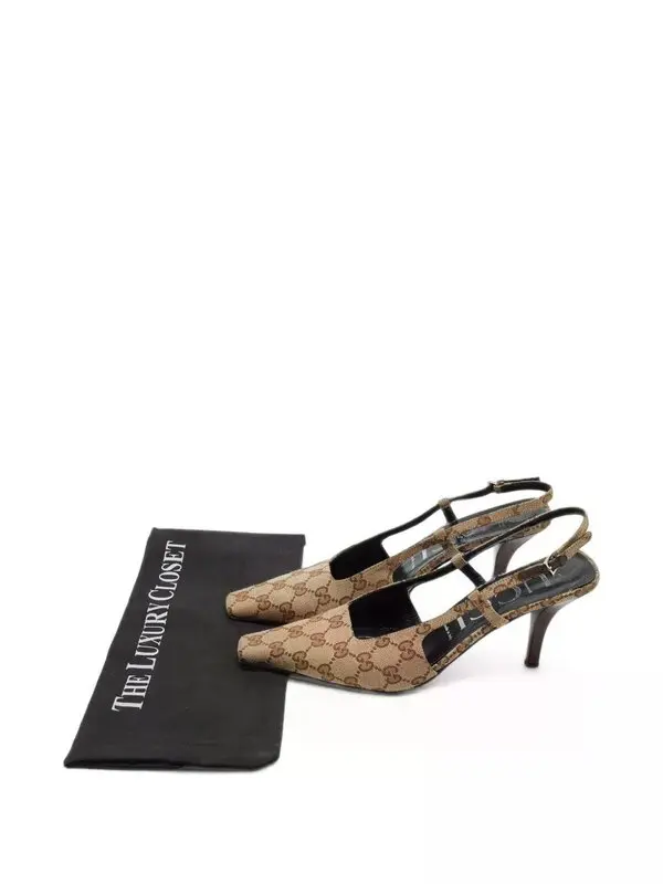 Gucci Gg Monogram Square-toe Heeled Pumps
