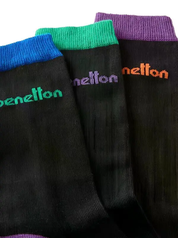 BENETTON Logo-embroidered Striped Socks Pack