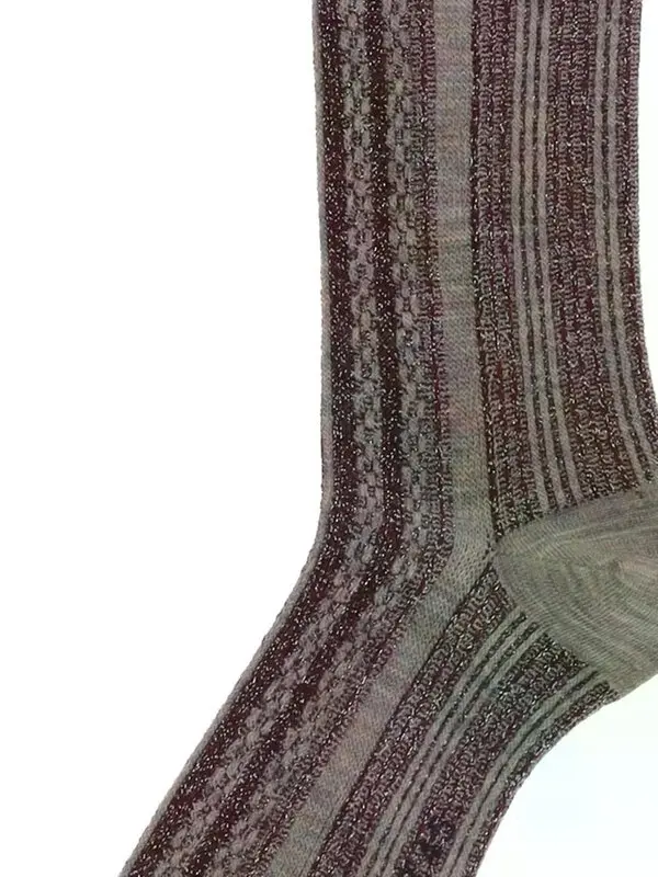 ANT45 Mannar Vertical Stripe Socks - Grey