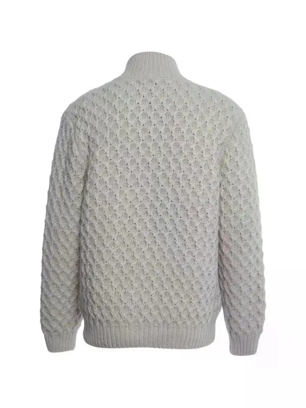 Loro Piana Baby Cashmere Textured Knit High Neck Sweater - Neutrals