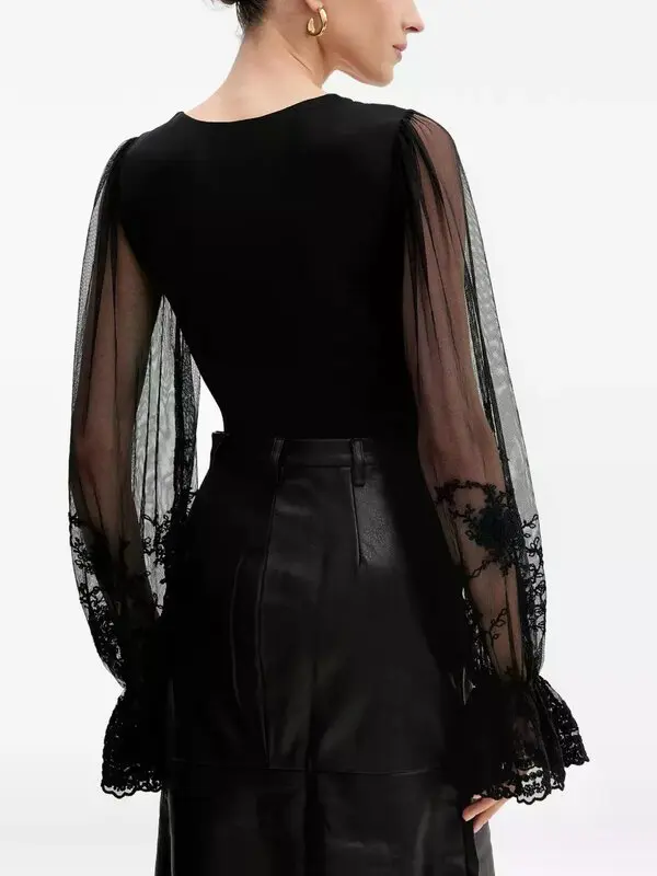 Bardot Laced Long-sleeve Bodysuit