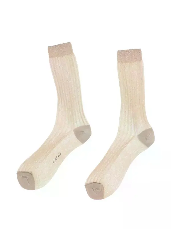 ANT45 Ilex Ribbed Socks - Neutrals