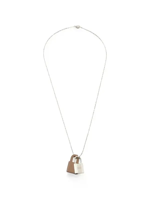 Hermès O’kelly Leather Pendant Necklace - Silver