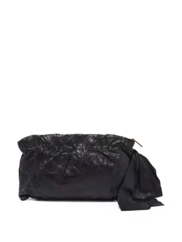 Prada Large Bow Leather Clutch Bag