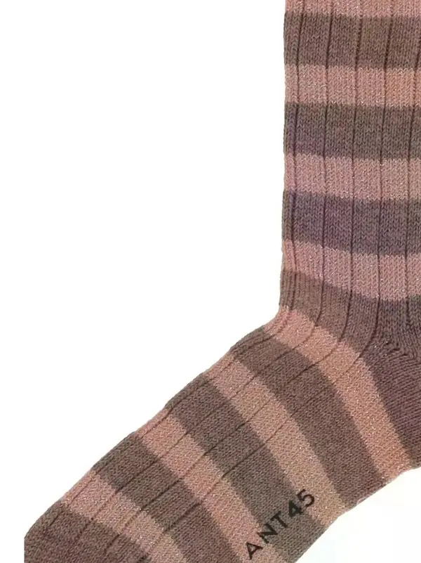 ANT45 Dublino Striped Ribbed-knit Socks