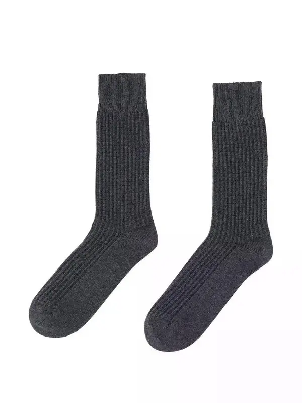 ANT45 Kisasa Ribbed-knit Cotton Socks - Grey