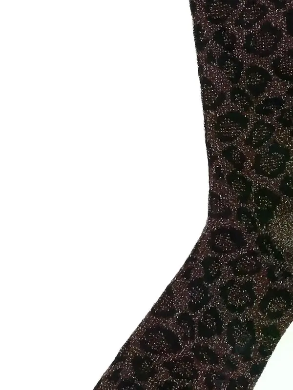 ANT45 Atene Leopard-print Socks With Metallic Thread