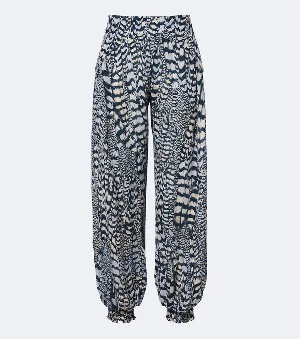 Johanna Ortiz Whispered Motion Silk Georgette Balloon Pants - Blue
