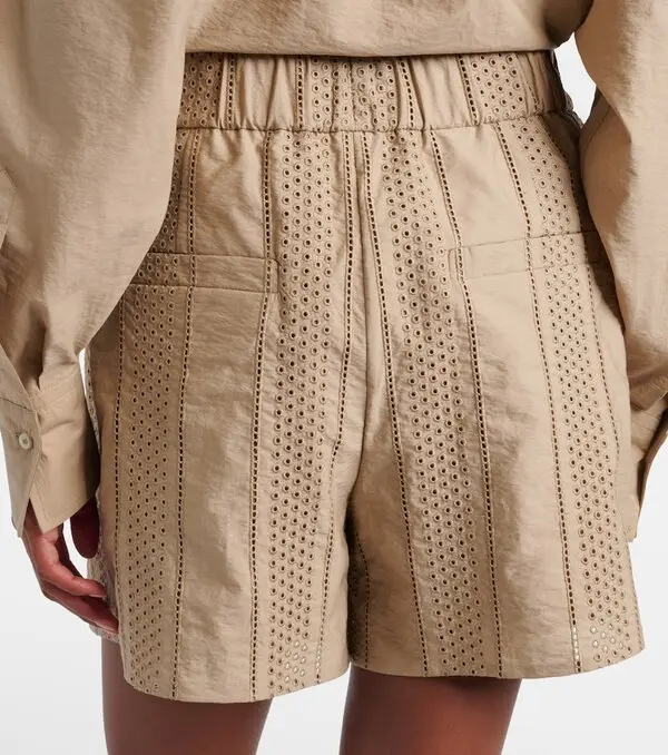 Brunello Cucinelli Broderie Anglaise Cotton-blend Shorts