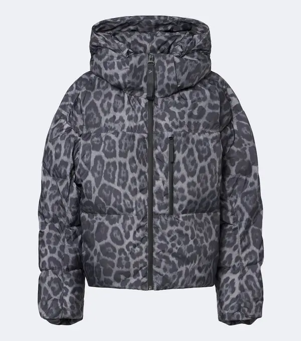 Adidas By Stella McCartney Hooded Leopard-print Puffer Jacket
