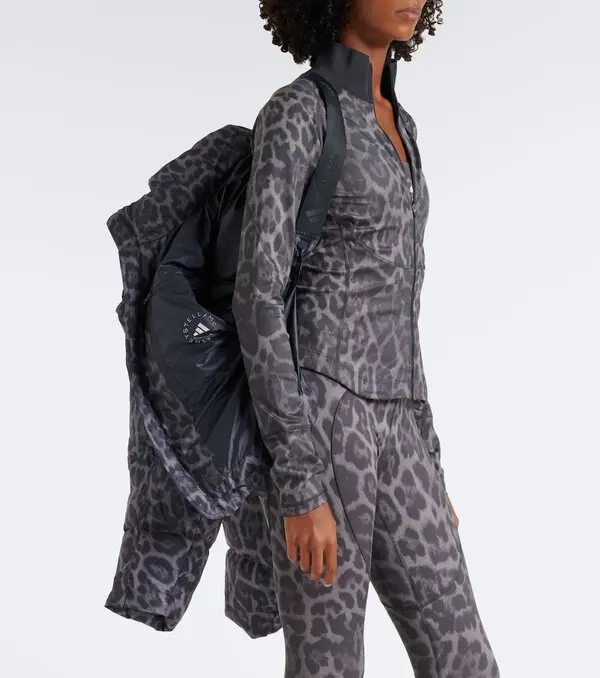 Adidas By Stella McCartney Hooded Leopard-print Puffer Jacket