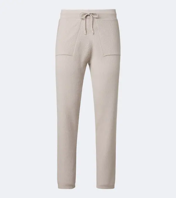 Eleventy Ribbed-knit Cashmere Sweatpants