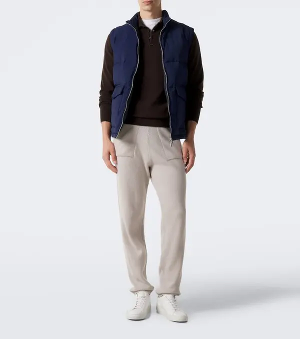 Eleventy Ribbed-knit Cashmere Sweatpants