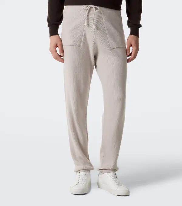 Eleventy Ribbed-knit Cashmere Sweatpants