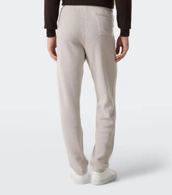 Eleventy Ribbed-knit Cashmere Sweatpants