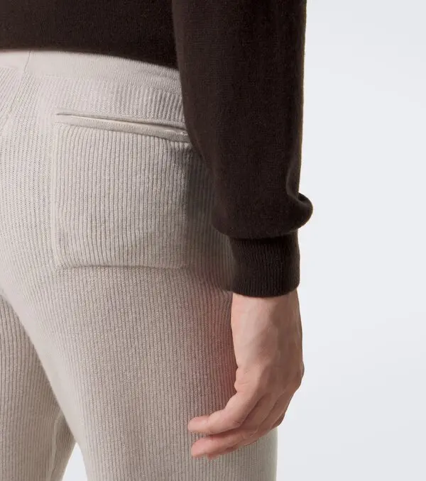 Eleventy Ribbed-knit Cashmere Sweatpants