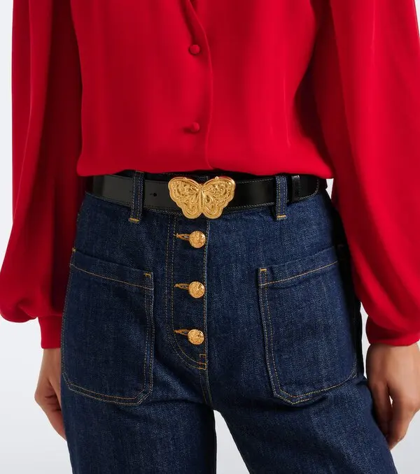 Valentino Garavani Flutterby Leather Belt