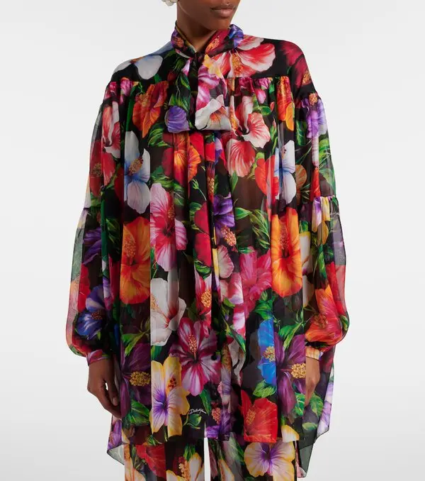 Dolce & Gabbana Floral Silk Chiffon Blouse