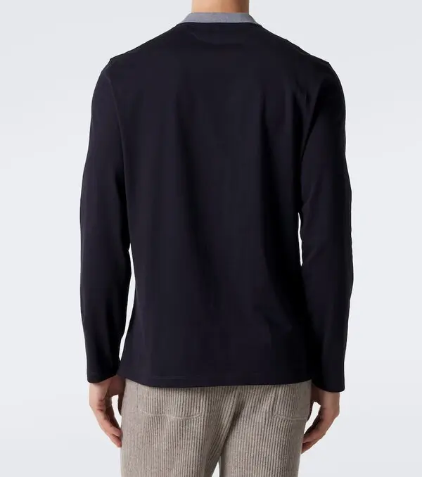 Brunello Cucinelli Logo Cotton Jersey Polo Shirt