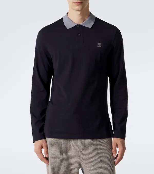 Brunello Cucinelli Logo Cotton Jersey Polo Shirt