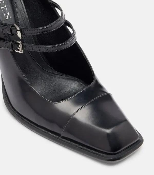 Alexander McQueen Leather Mary Jane Pumps