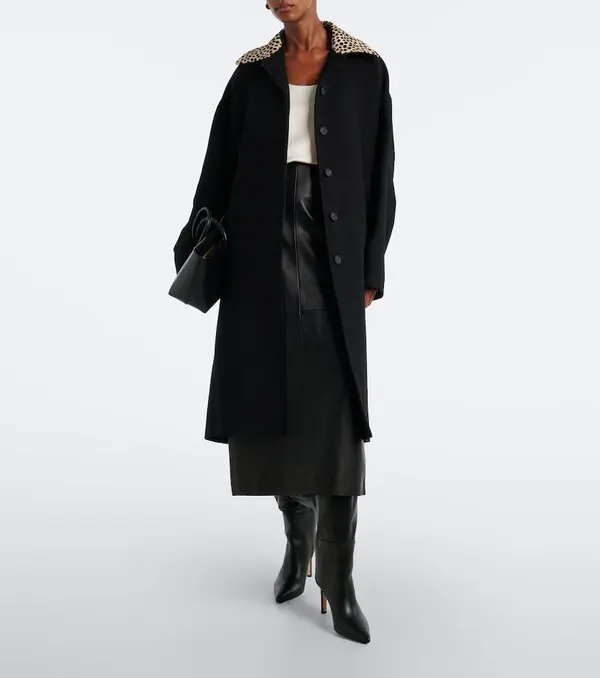 RÓHE Calf Hair-trimmed Virgin Wool Coat