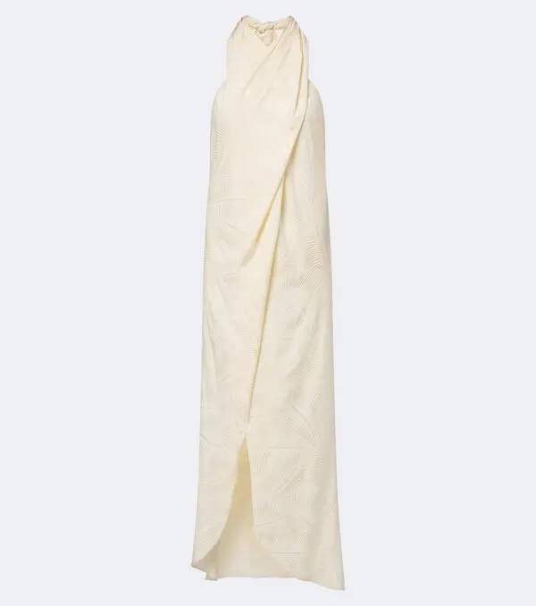 Johanna Ortiz Silent Water Jacquard Halterneck Top - White
