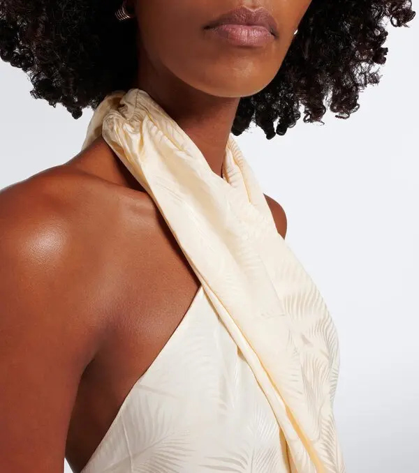 Johanna Ortiz Silent Water Jacquard Halterneck Top