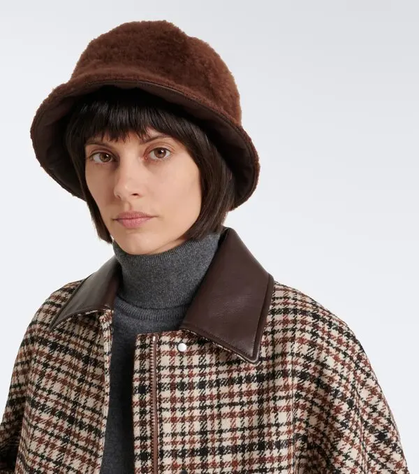 Brunello Cucinelli Monili Shearling Bucket Hat