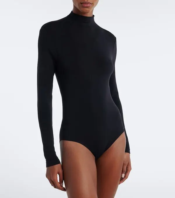 Wolford Shaping Turtleneck Jersey Bodysuit