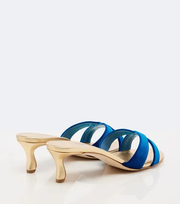 Manolo Blahnik Callydramu Velvet Mules