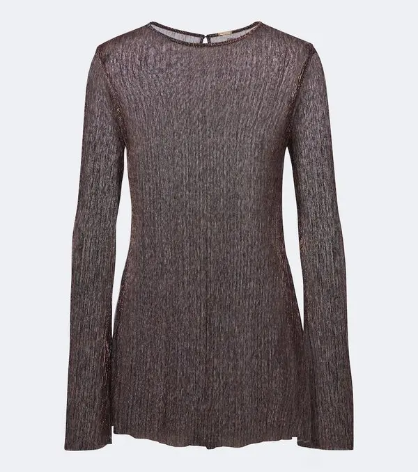 CALA DE LA CRUZ Loretta Knitted Lamé Top