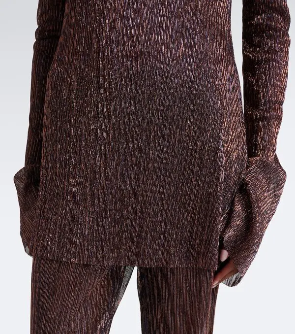 CALA DE LA CRUZ Loretta Knitted Lamé Top