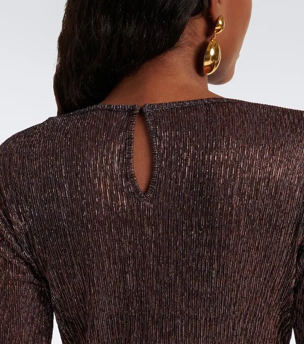 CALA DE LA CRUZ Loretta Knitted Lamé Top