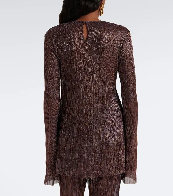 CALA DE LA CRUZ Loretta Knitted Lamé Top