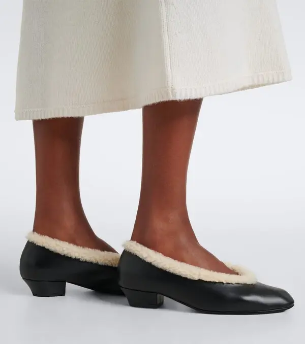 Magda Butrym Shearling-lined Leather Pumps