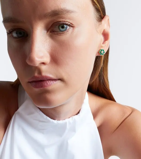 ANITA KO Flora 18kt Earrings With Emeralds And Diamond