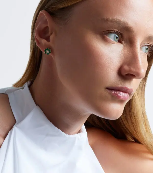 ANITA KO Flora 18kt Earrings With Emeralds And Diamond