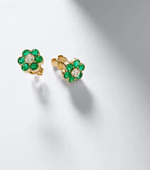ANITA KO Flora 18kt Earrings With Emeralds And Diamond