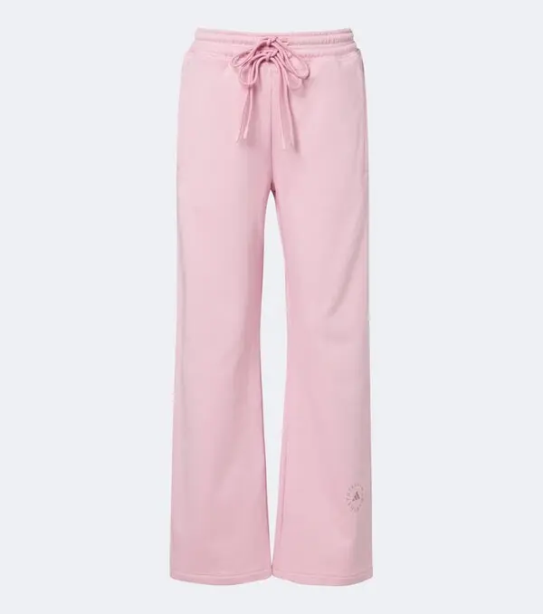 Adidas By Stella McCartney Logo Cotton Jersey Sweatants - Pink