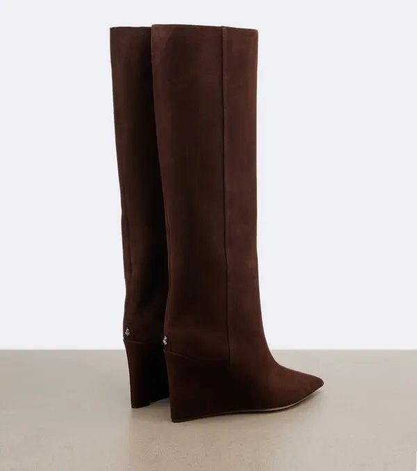 JIMMY CHOO Blake Suede Wedge Knee-high Boots