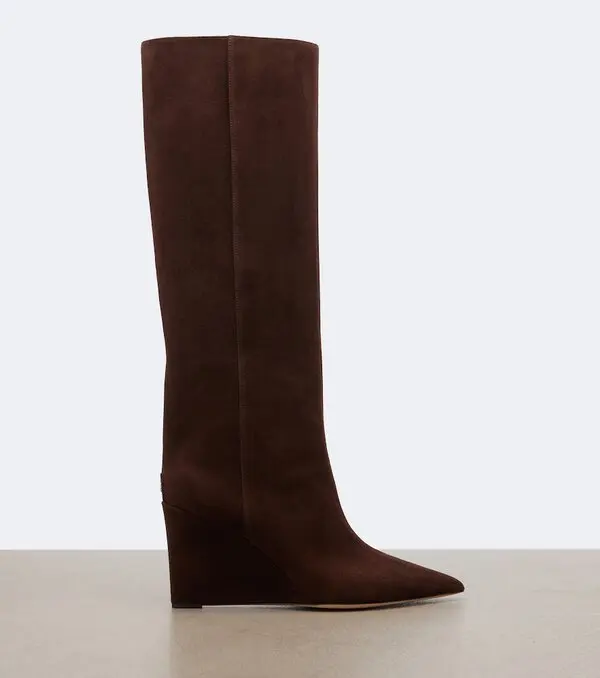 JIMMY CHOO Blake Suede Wedge Knee-high Boots