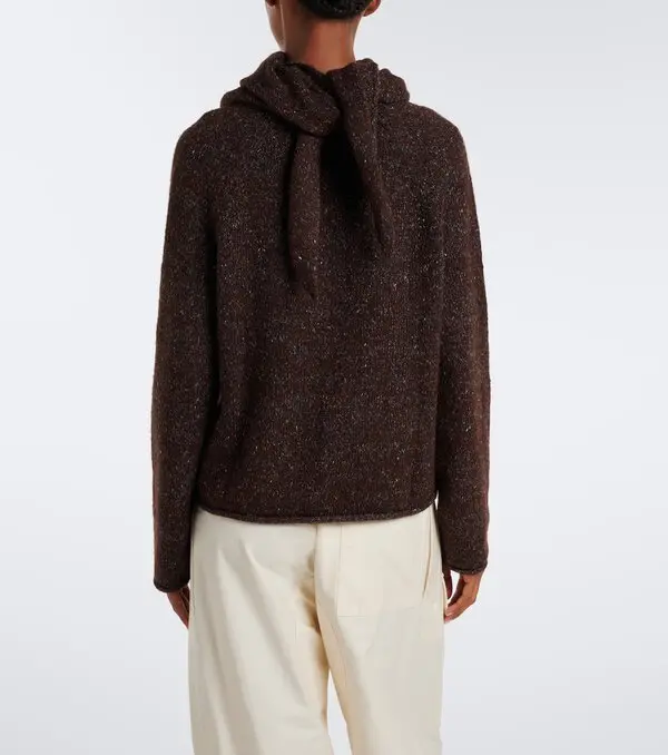 Velvet By Graham & Spencer Kana Scarf-detail Wool-blend Sweater
