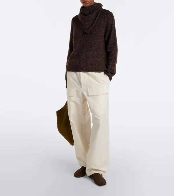 Velvet By Graham & Spencer Kana Scarf-detail Wool-blend Sweater