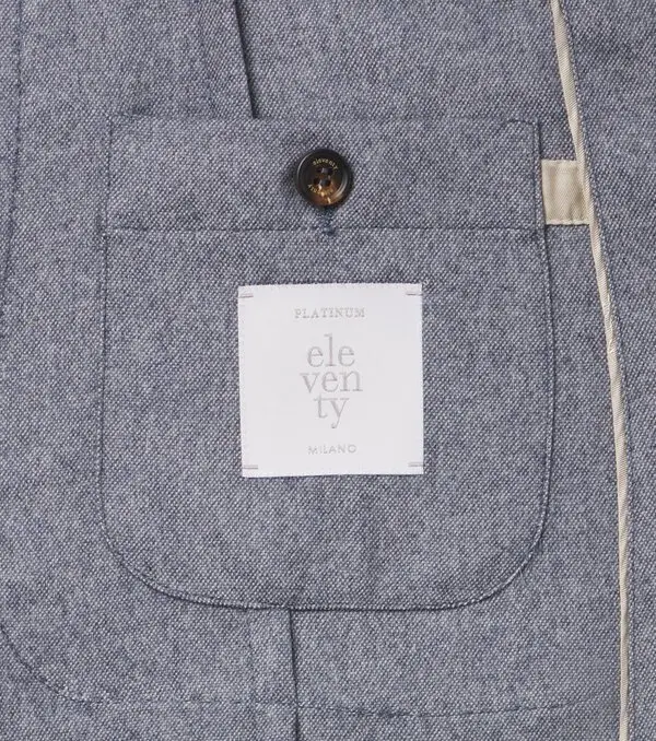 Eleventy Wool, Cotton, And Cashmere Blazer - Blue