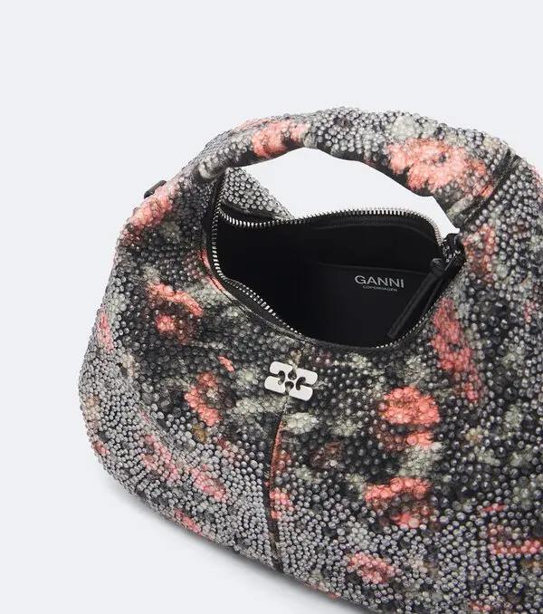 GANNI Mini Embellished Floral Top-handle Bag